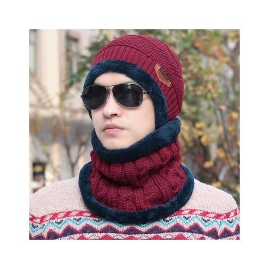 OHP Bonnet doublé en polaire thermique pour homme chaud et tricoté ...