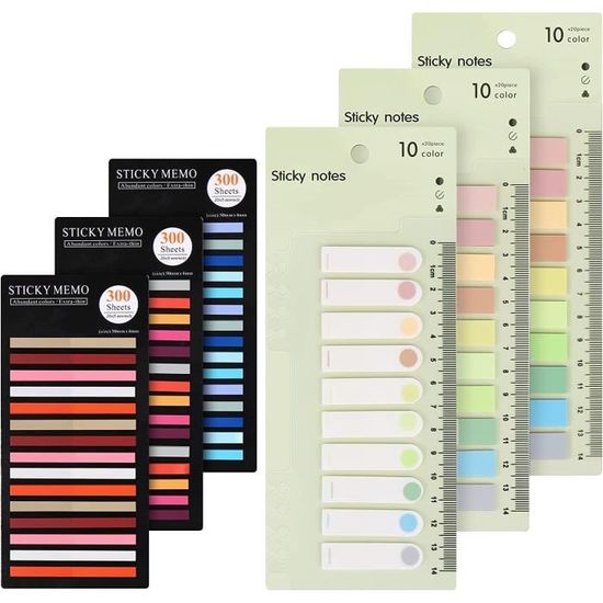 1500 Pièces Marque Page Adhesif,Index Tabs,Onglets Séparateurs,Long ...