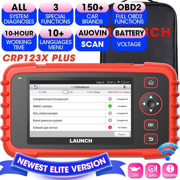 LAUNCH CRP123X Plus Valise Diagnostic Auto Multimarque OBD2 Scanner Lecteur de Code pour Tout ...