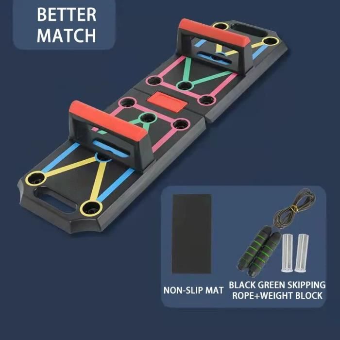 Appareil abdo,Planche Push-Up Multifonction Pliable,9 en 1,Support d'Entraînement,T1,Équipement ...