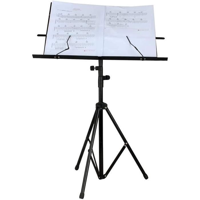 Pupitre Musique General Stand de Musique Portable Peint Music Black ...