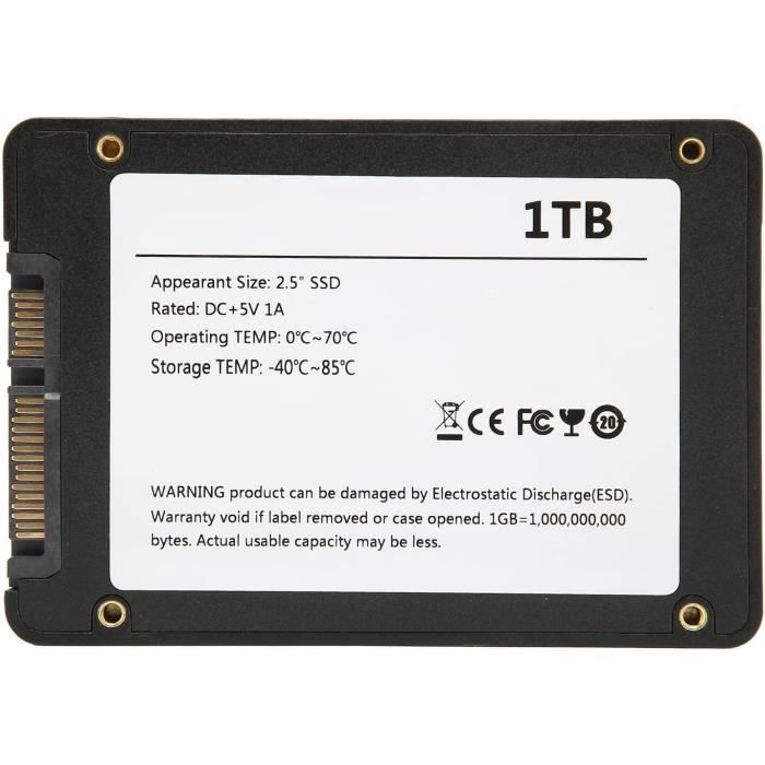 SATA III SSD 1 to 2.5"Disque Dur Interne à Semi-conducteurs, Stockage ...