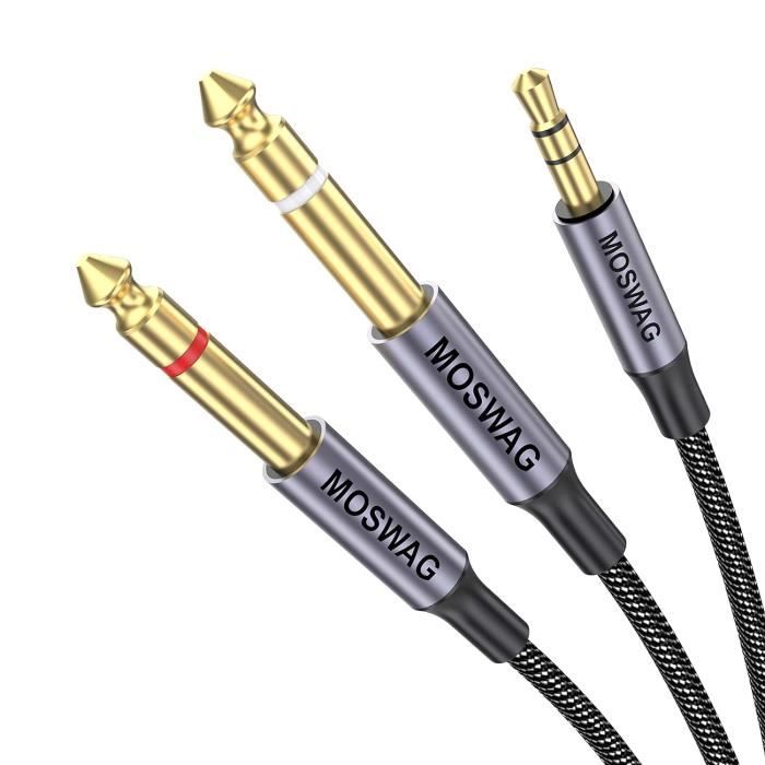 3,5 Mm 1-8 "Fiche Trs Vers 2X 6,35 Mm 1-4" Fiche Ts Mono-Stereo-Y ...