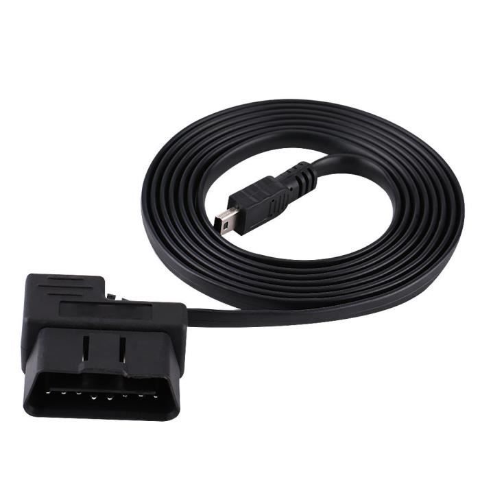 Fydun Câble USB OBD2 180cm voiture OBD-II OBD2 EOBD 16pin adaptateur d ...
