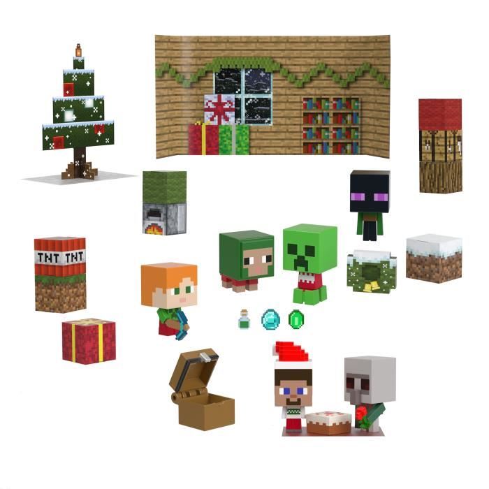 Calendrier de l'avent Minecraft - Mattel - HND33 - 6 figurines têtes ...