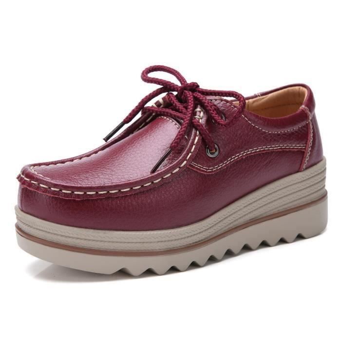Chaussures Chaussures cuir femme mode chaussures respirantes à lacets ...