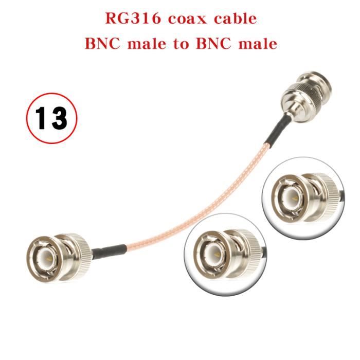 Câble coaxial - RNCYN - RG316 - 50 Ohm - BNC mâle à angle droit - 16.4ft (5m) - Cdiscount TV Son ...