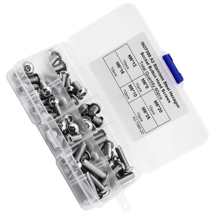 Vis à tête bombée Vis Allen Key M6 1,60 Pièces en Acier Inoxydable à ...