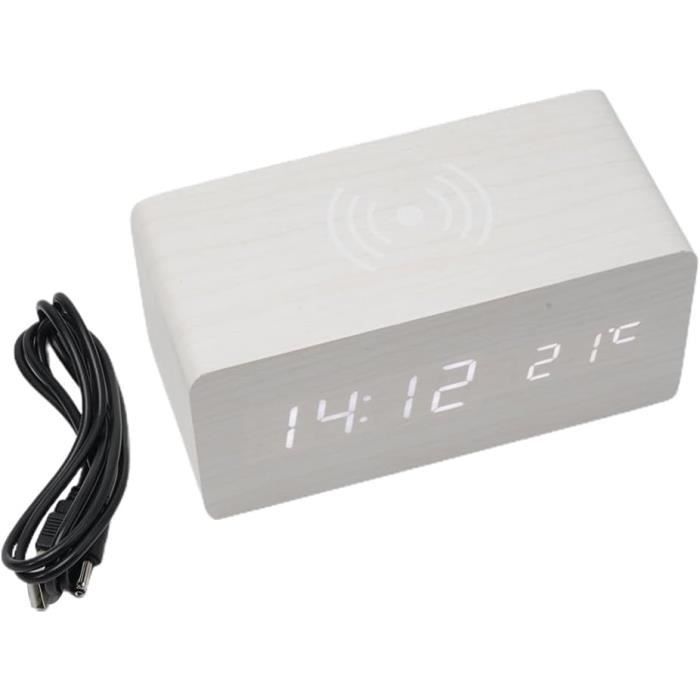 Radio-réveil numérique, recharge sans fil, réveil électronique, avec ...