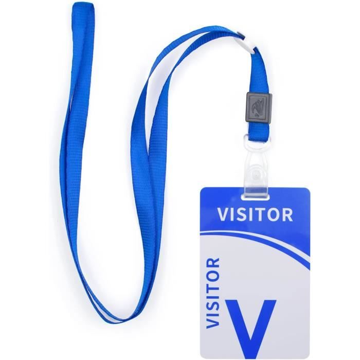 25 Pièces Porte Badge Visiteur Plastique Pvc Durable Imprimé Badge Pour ...