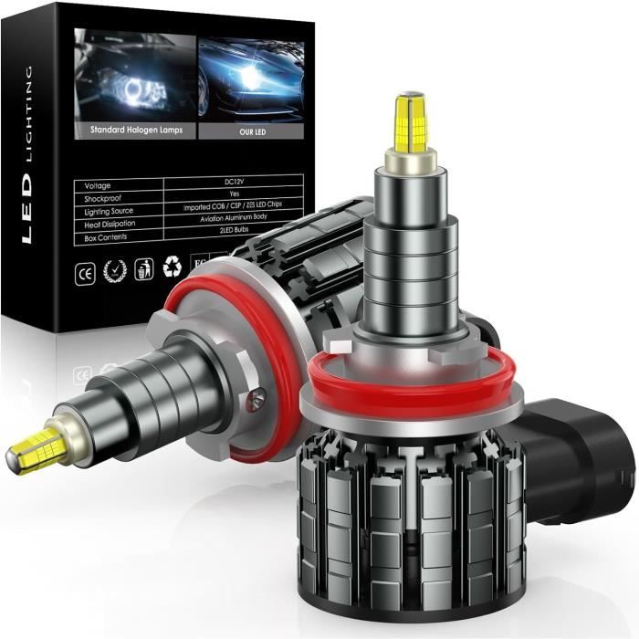 Ampoule H11 Led, 110W 360°Csp 20000Lm 6000K Blanc Phares Voiture Feux ...
