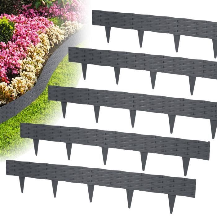 Clôture de jardin - YRHOME - Modèle en rotin - Couleur anthracite ...