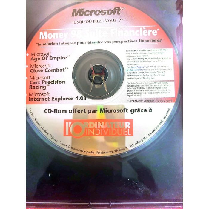 Microsoft Money 98 Suite Financière – Logiciel PC – CD-ROM – Sans ...