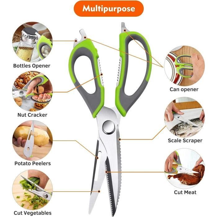 Ciseaux De Cuisine Multi-Usage, Lames Amovibles Faciliter Le Nettoyage ...