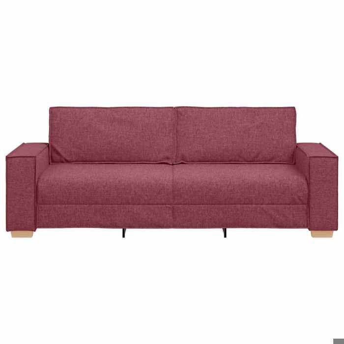 SOLOMON@Sofa 3 places - Sofa FIXE Contemporain - Rouge bordeaux 220 x ...