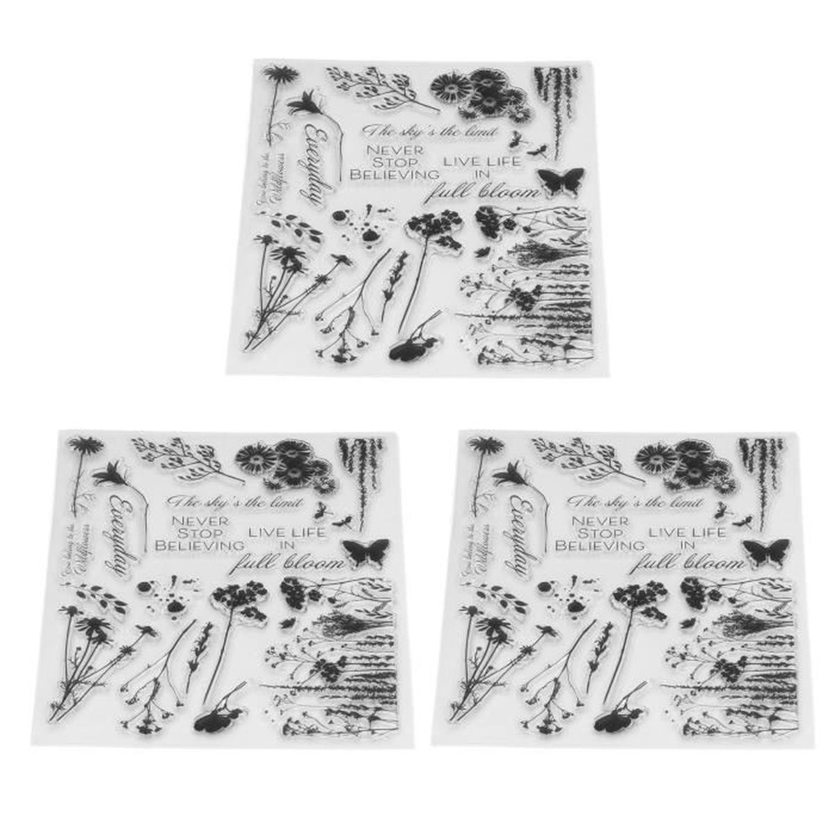 Fdit tampon de gaufrage 3 pièces tampon clair Design Unique recyclable ...