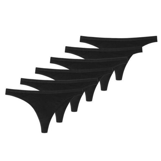 Schiesser Strings Femmes 95/5 Coton bio - lot de 6 Noir - Cdiscount ...