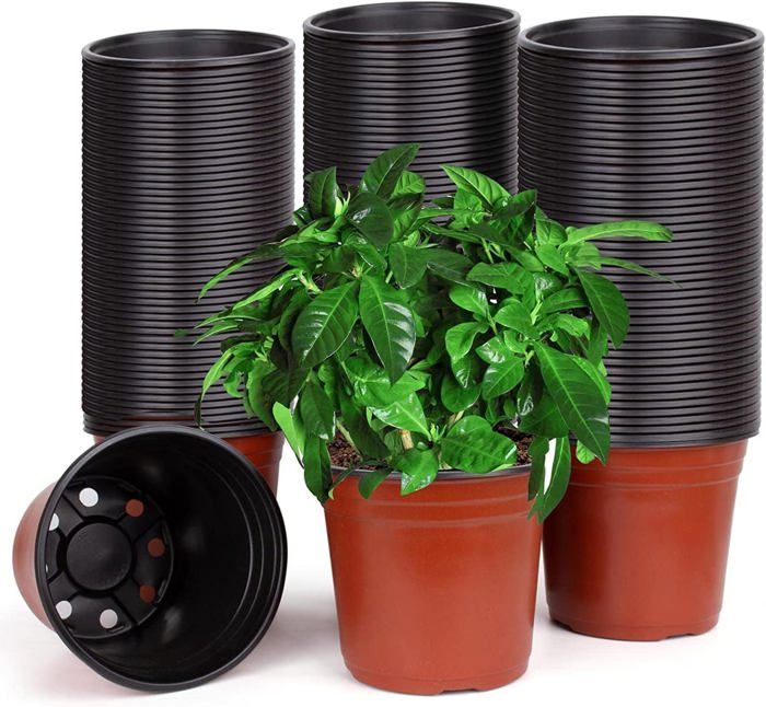 200 Pcs 10Cm Pots De Fleurs En Plastique Pots De Plantation Petits Pots ...