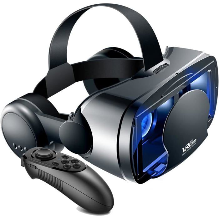Casque V5 VR-110°FOV HD,Anti-Lumière Bleue,Compatible iPhone 11-16/Samsung/Android,Avec Manette ...