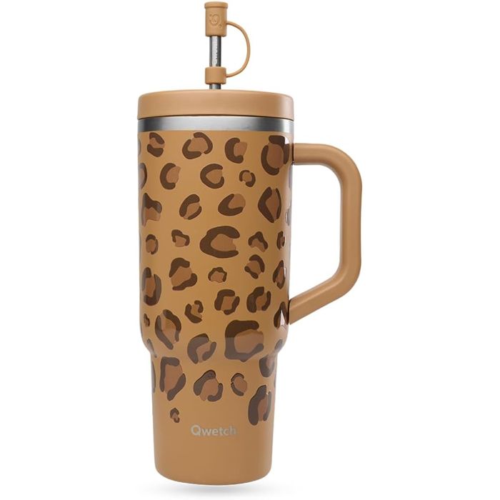 QWETCH Travel Cup 900 ml - Gourde isotherme inox recyclé, paille inox ...