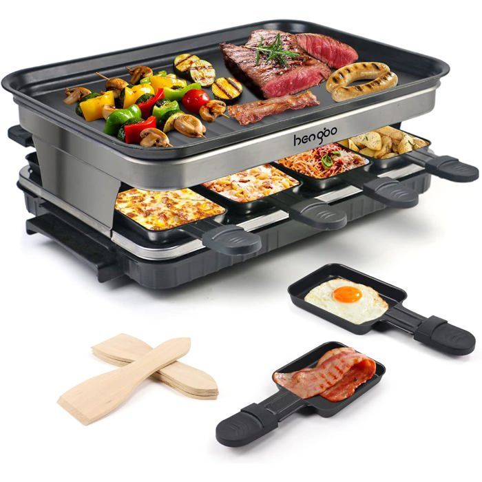 Appareil A Raclette 8 Personnes Service A Raclette Avec Revêtement Anti ...