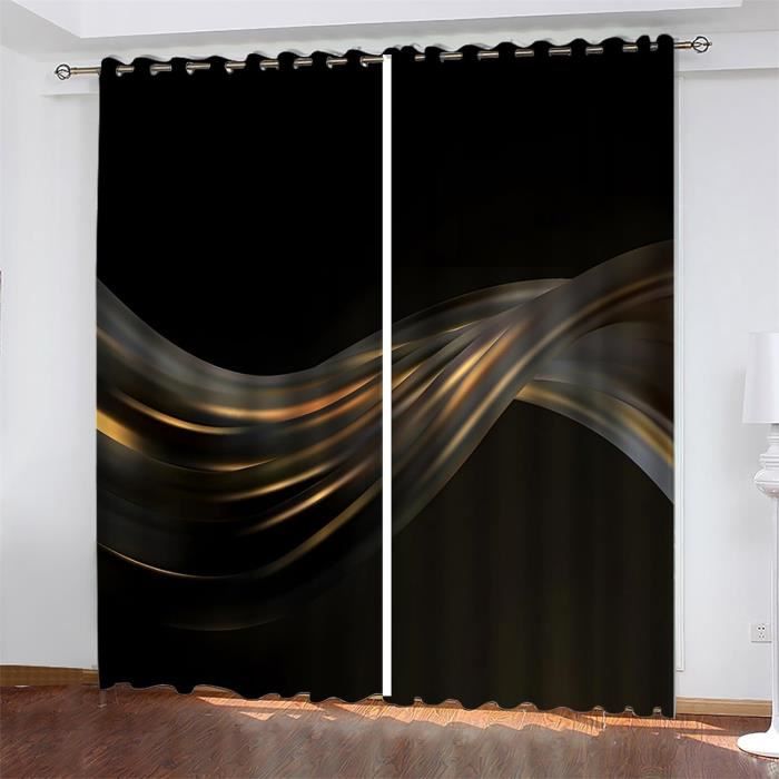 Rideau Occultant Texture Des Lignes Noires Rideaux Occultants Thermique ...