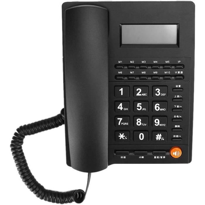 Téléphone Filaire,Téléphone Fixe Filaire Avec Haut-Parleur Et Identification De L'Appelant Dtmf ...