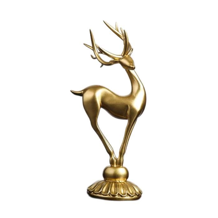 Renne Statue Figurine Animal Sculpture Résine Or pour La Maison Jambe ...