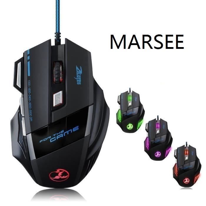 Souris5500 DPI Souris Gaming/Souris de Jeu Filaire avec LED Optique ...