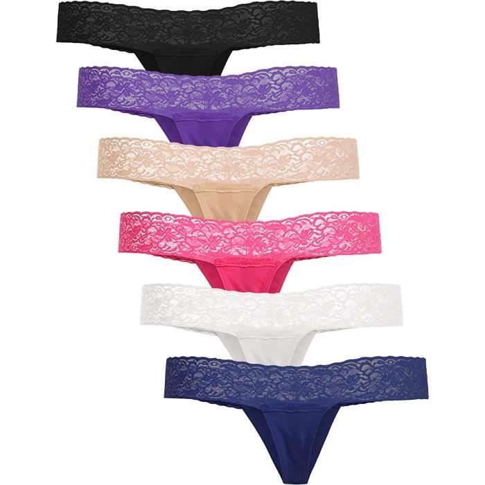 String String Femmes Coton Dentelle Sexy Slips Femmes sous-Vêtements ...