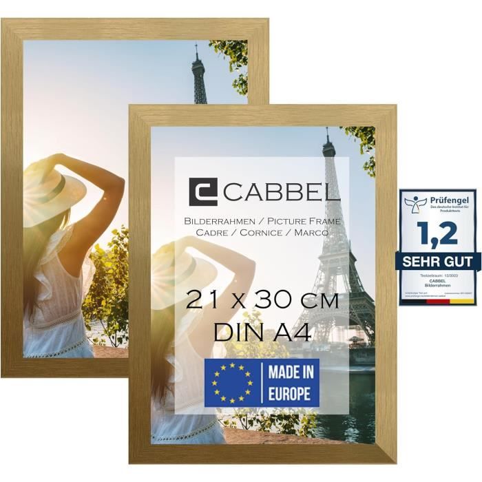 Lot De 2 Cadres Photo A4 21X30 En Bois Mdf Or | À Suspendre & À Poser ...