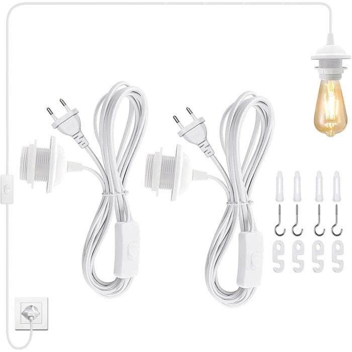 Kit De Lampe À Suspension Lot De 2 Douille De Lampe E27 Avec Câble Et ...