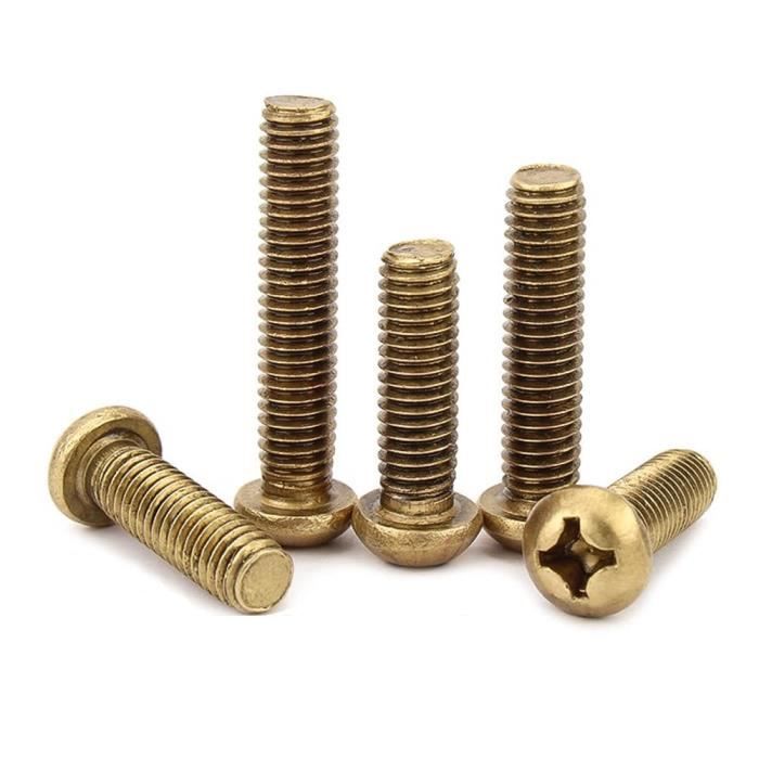 Vis Cruciformes À Tête Ronde, Vis À Métaux Croisé En Laiton, M3X12 Mm ...