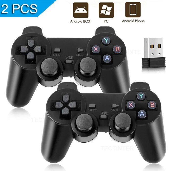 Pack manette de jeu sans fil 2,4 G Joystick USB ergonomique pour PC/TV ...
