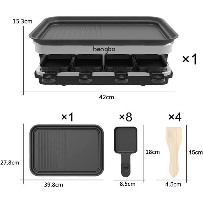 Appareil A Raclette 8 Personnes Service A Raclette Avec Revêtement Anti ...