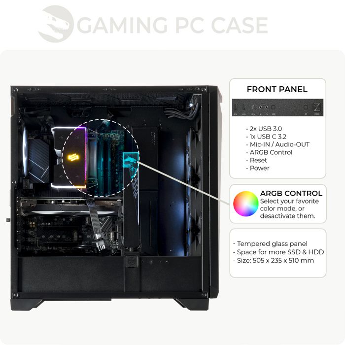 Sedatech PC Gamer Advanced ATX ARGB • AMD Ryzen 7 9700X • RTX5060Ti • 32Go DDR5 • 2To SSD M.2 ...