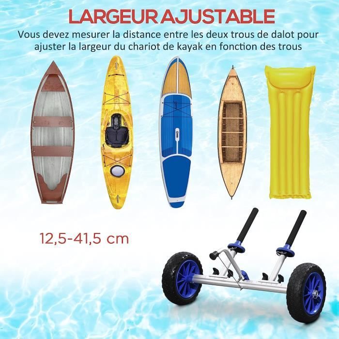 SPORTNOW Chariot de Transport Universel pour canoë, Kayak, Stand-up ...