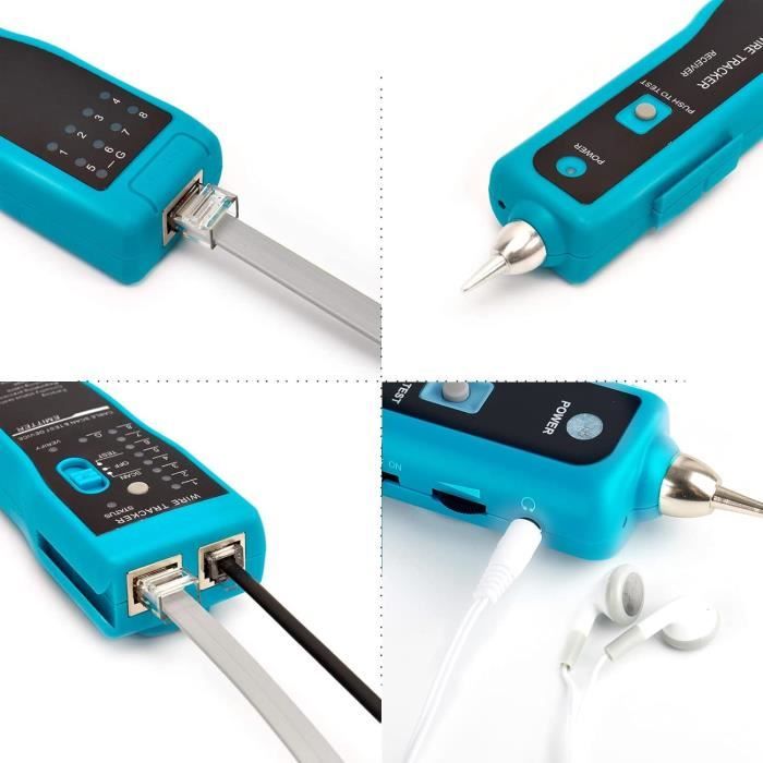 Détecteur De Câble, Testeur Rj45 Rj11 Pour Lignes Testeur De Câble ...