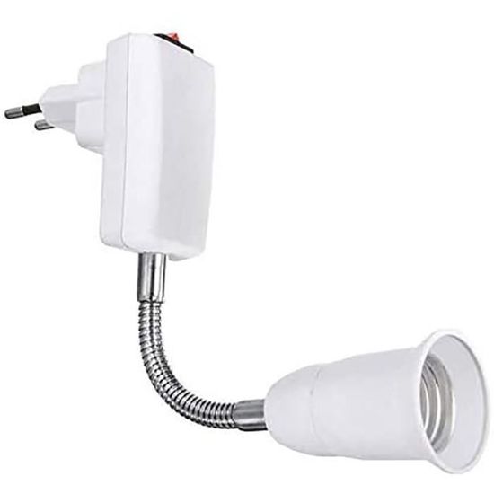 Douille E27 avec Interrupteur sans Fil, Base Blanche pour Ampoule LED ...