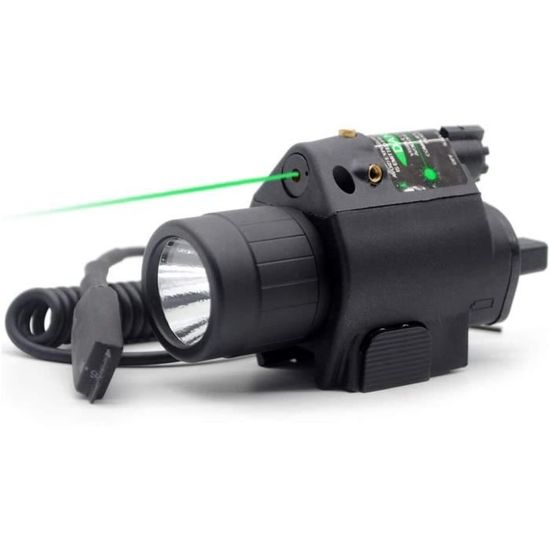 Lampe torche D avec interrupteur de pression et rail Picatinny de 20 mm (vert)[609] - Cdiscount ...