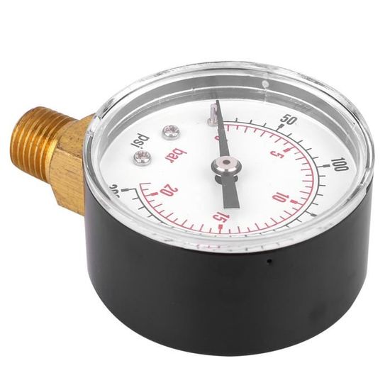 Duokon Manomètre Bottom Connect Manomètre 50mm 1/4 BSPT Filetage Laiton pour Carburant Air ...