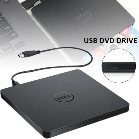 Lecteur de DVD externe, portable ultra fin, graveur de DVD avec port ...