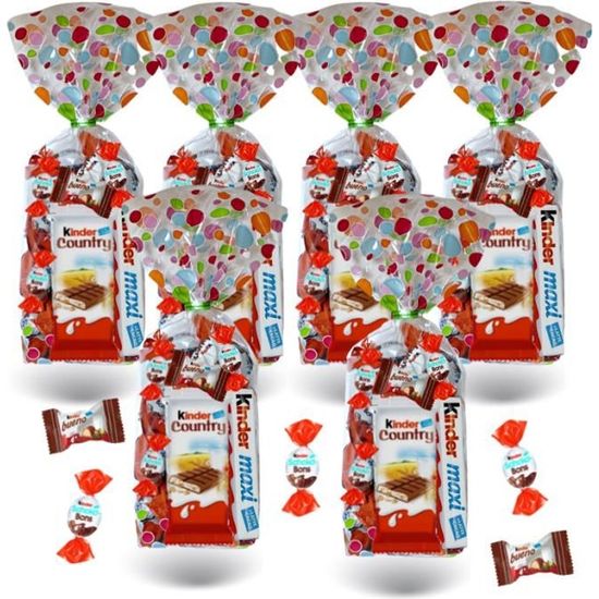6 sachets de 40 chocolats Kinder : Schokobons, Mini Bueno, Maxi et ...