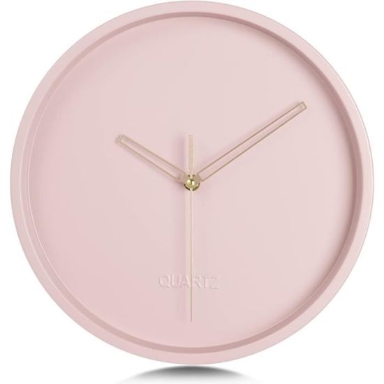 Horloge Murale Rose Minimaliste En Métal Horloge À Quartz Moderne ...
