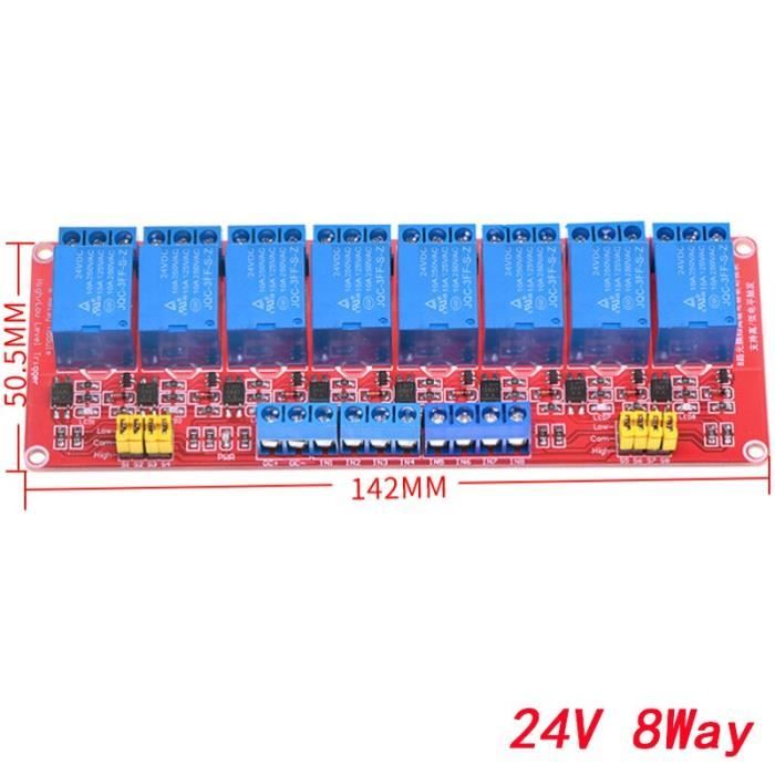 1 2 4 6 8 canaux 5V 12V 24V relais Module carte bouclier avec ...
