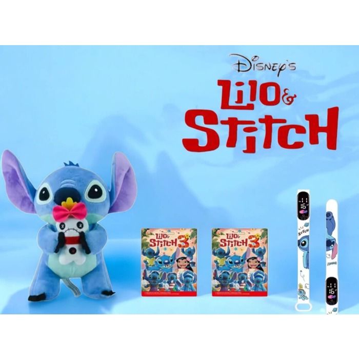 Pack Cadeau STITCH LILO ET STITCH ( PELUCHE + 2 MINI FIGURINES MYSTERE ...