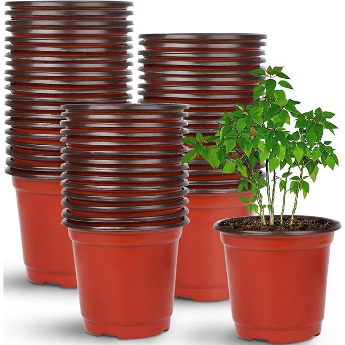 110 x 10 cm Plastic Plant Pots for Seedlings - Indoor Plastic Plant Pot ...