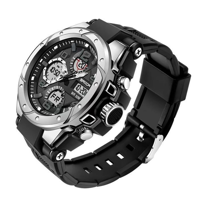 Montre sport polyvalente à double affichage : grand cadran tactique ...