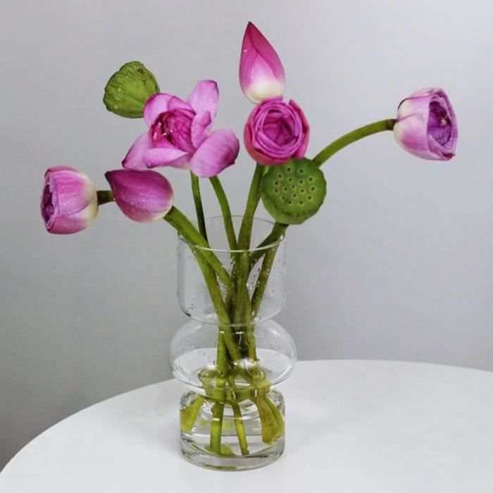 Petit Vase En Verre, Lignes Ondulées Créatives Vase Decoratif Vase ...