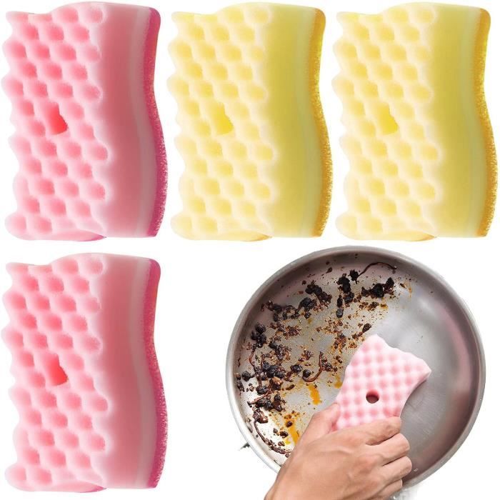 4 Éponges Cuisine À Double Face - Éponges Rinçage Pour La Cuisine ...